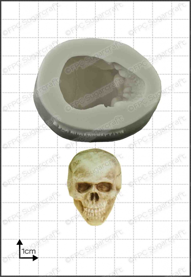 '3D Skull' Silicone Mould by FPC Sugarcraft - www.fpcsugarcraft.co.uk