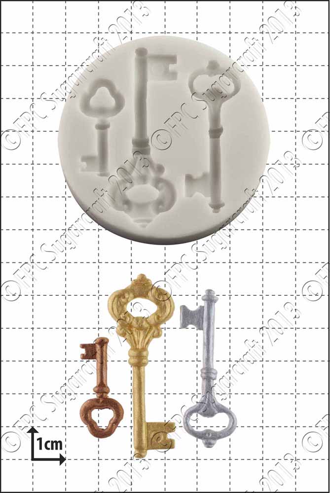 'Keys' Silicone Mould by FPC Sugarcraft - www.fpcsugarcraft.co.uk