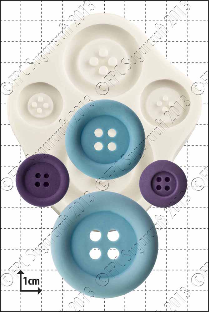 'Large Buttons' Silicone Mould by FPC Sugarcraft - www.fpcsugarcraft.co.uk