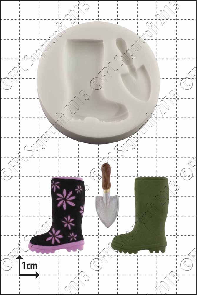 'Wellington Boot & Trowel' Silicone Mould by FPC Sugarcraft - www ...